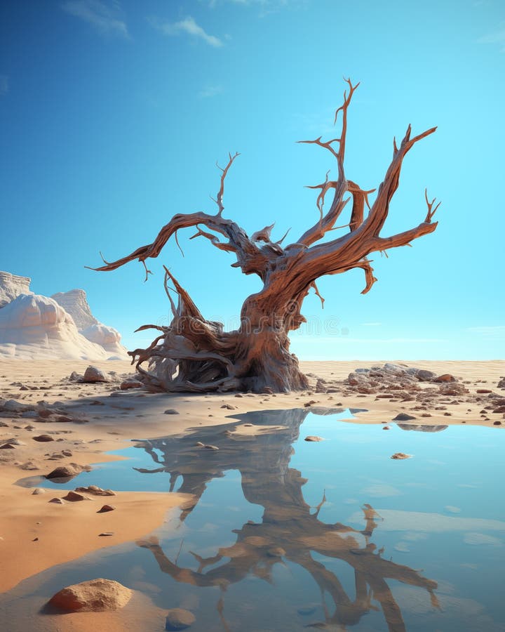 Dry Trees Stand Dead in the Middle of a Desert with Little Standing ...