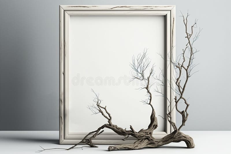 Dry Branches of Tree Roots Frame an Empty Frame. AI Generated Stock ...