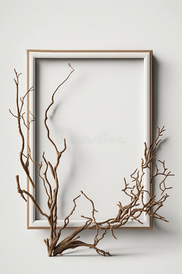 Dry Branches of Tree Roots Frame an Empty Frame. AI Generated Stock ...