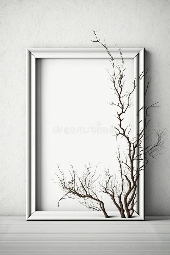 Dry Branches of Tree Roots Frame an Empty Frame. AI Generated Stock ...