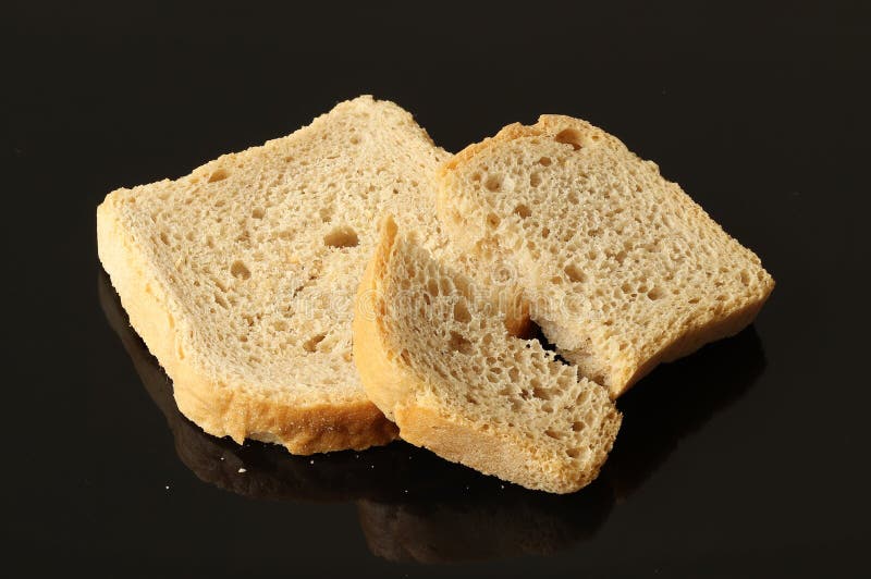 Dry Bread on a Black Background. Stock Photo - Image of isolated, food ...