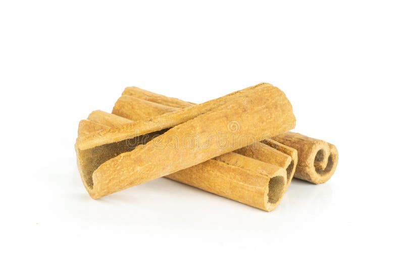 Dry Brown Cinnamon Stick Isolated on White Stock Image - Image of ...