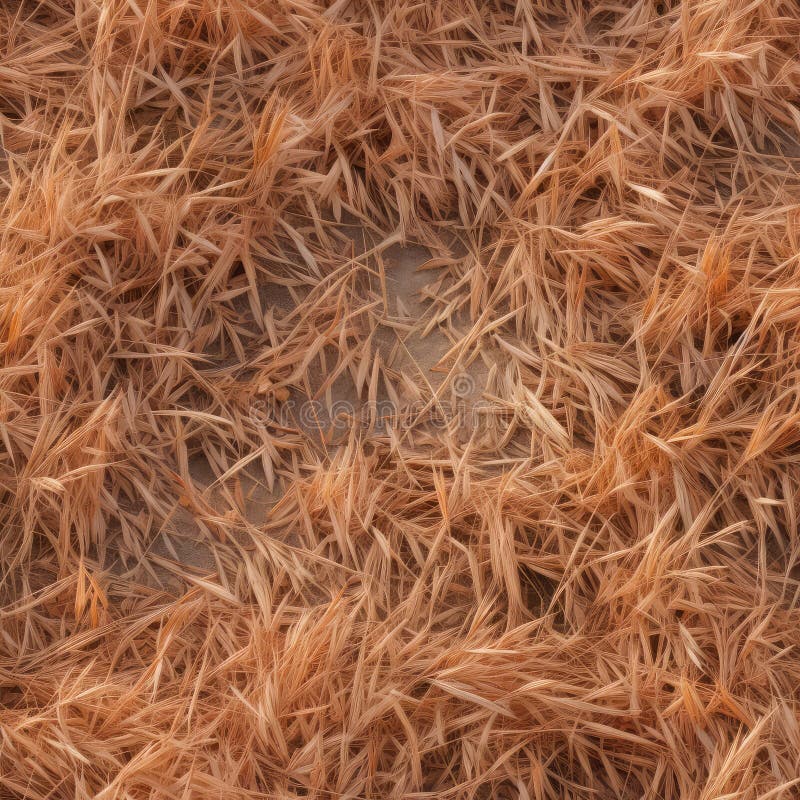 Dry Brown Grass Seamless Pattern on the Ground with Dried Leaves and ...