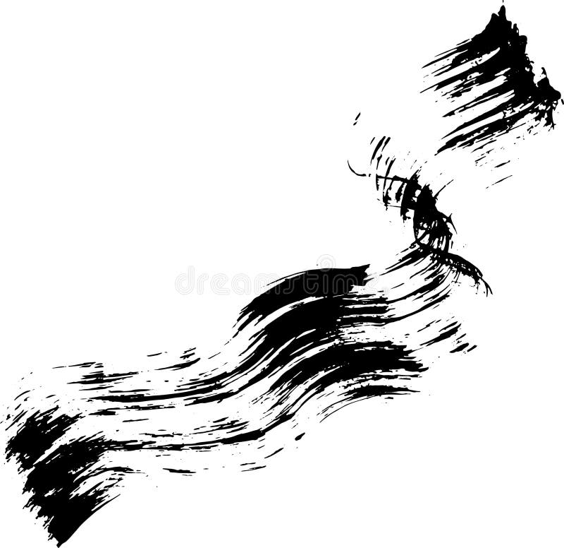 Dry Brush Grunge Wave Stroke Texture Stock Vector - Illustration of ...