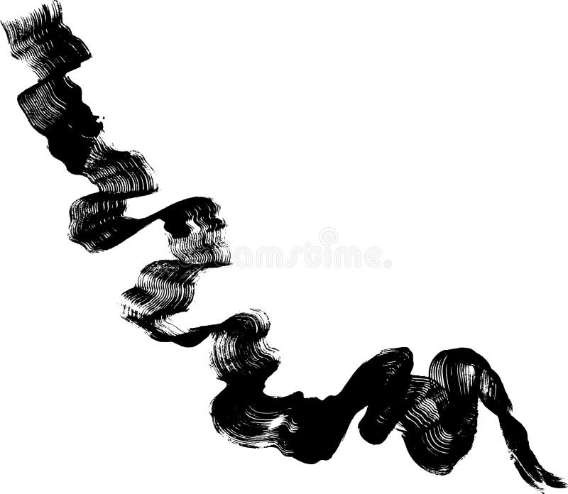 Dry Brush Wave Broad Stroke Element Stock Vector - Illustration of draw ...