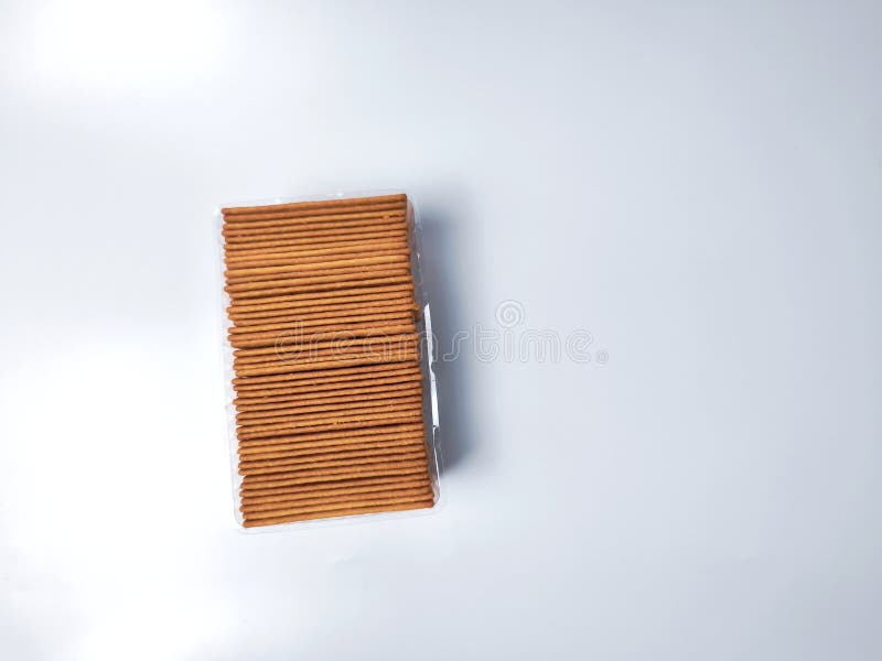 Dry Cake Products in Clear Plastic Packaging with White Bagroun Stock ...