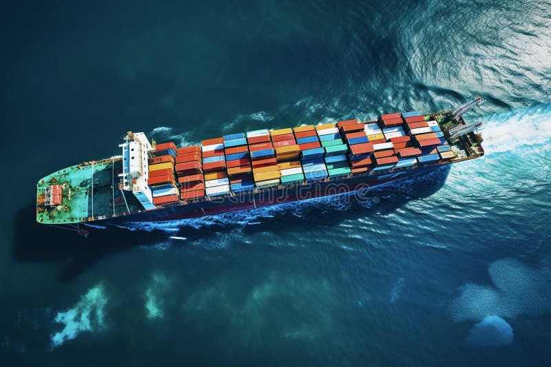 Dry Cargo Ship on the High Seas. Generative AI Stock Illustration ...