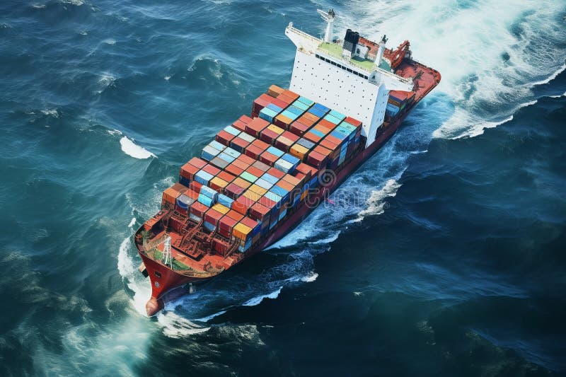 Dry Cargo Ship on the High Seas. Generative AI Stock Illustration ...
