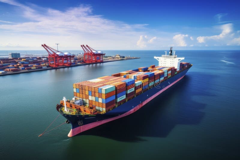 Dry Cargo Ship at Sea. Generative AI Stock Illustration - Illustration ...