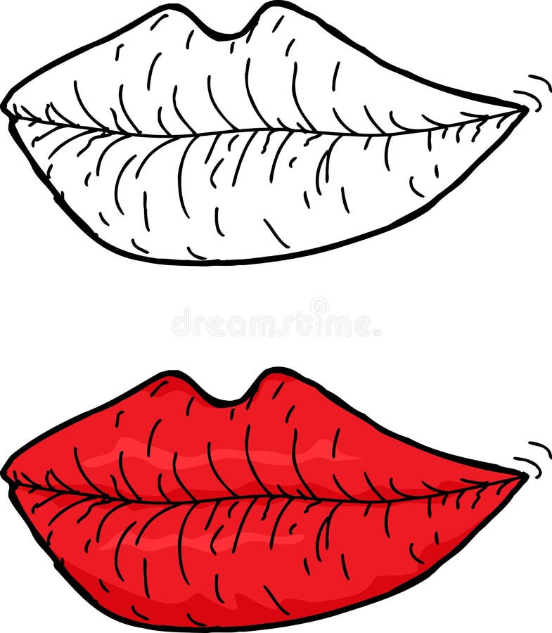 Chapped Lips stock vector. Illustration of sketch, isolated - 46776753