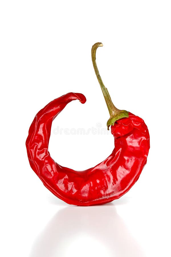 Curly Red Hot Chilli Chilies Pepper Stock Photo - Image of indian ...