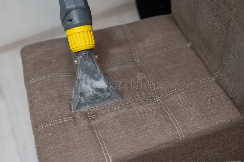 Dry Cleaning a Fabric Chair. Stock Image - Image of dust, household ...