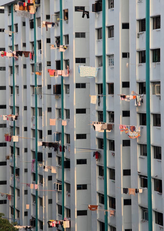 Laundry Drying from Windows, Singapore Stock Photo - Image of drying ...
