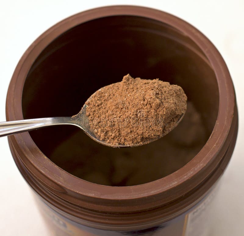 Dry Cocoa Powder on a Spoon Stock Photo - Image of chocolate, black ...