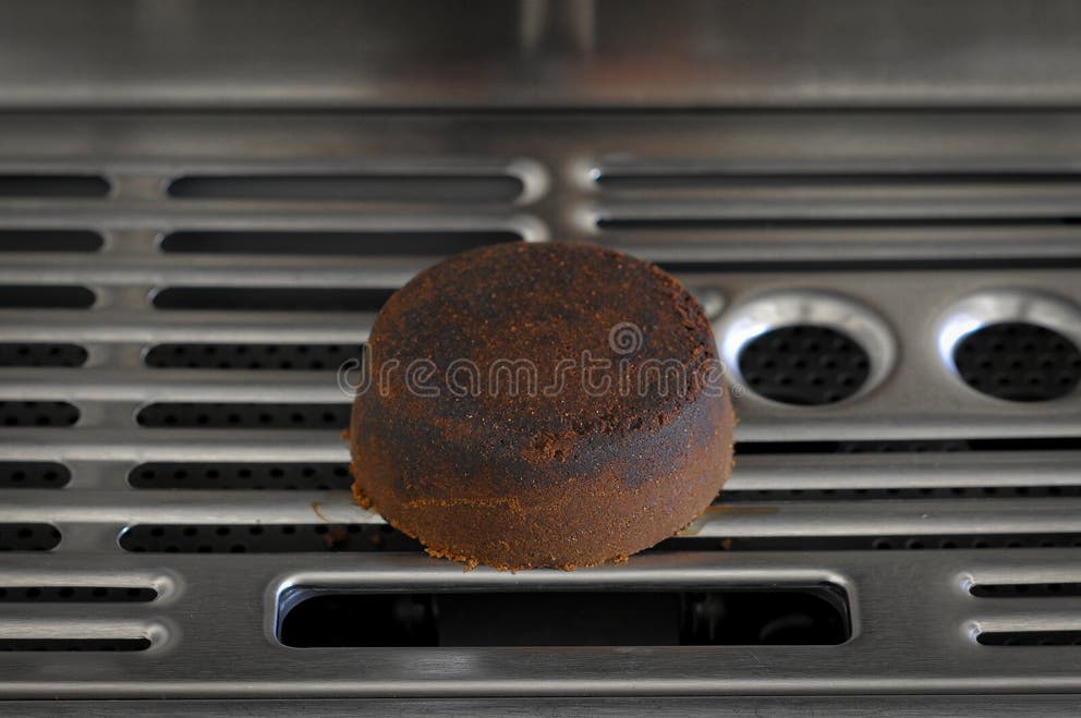 Dry Coffee Puck Espresso Puck Stock Photo - Image of focus, perfect ...