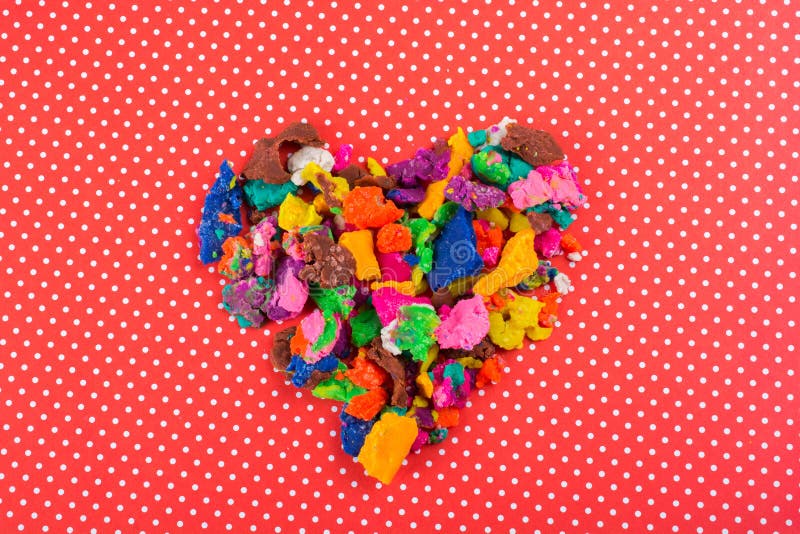 Dry Colorful Play Dough In Heart Shape Picture. Image: 113492806