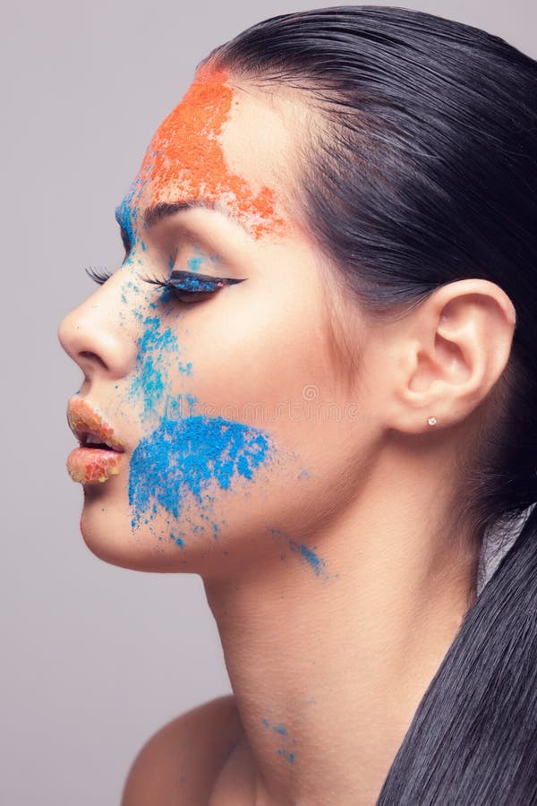 Dry colors powder stock image. Image of head, colors - 36299807