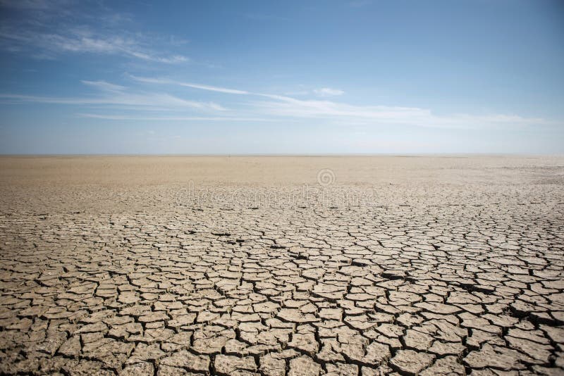 Dry cracked desert stock photo. Image of horizon, barren - 93935218