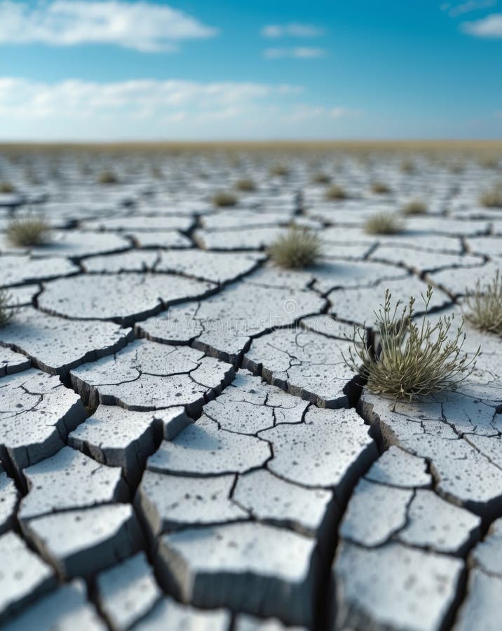 Dry Cracked Earth Surface Showing Drought Effects Stock Image - Image ...