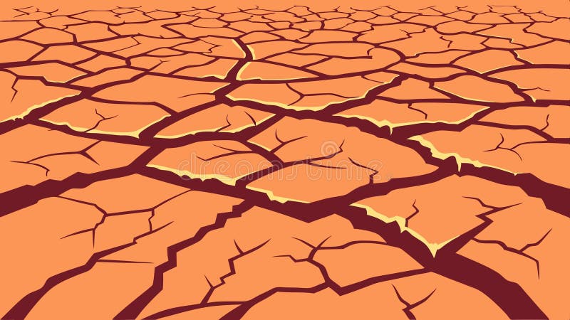 Dry Cracked Earth Texture, Arid Soil Pattern, Drought Condition Vector ...