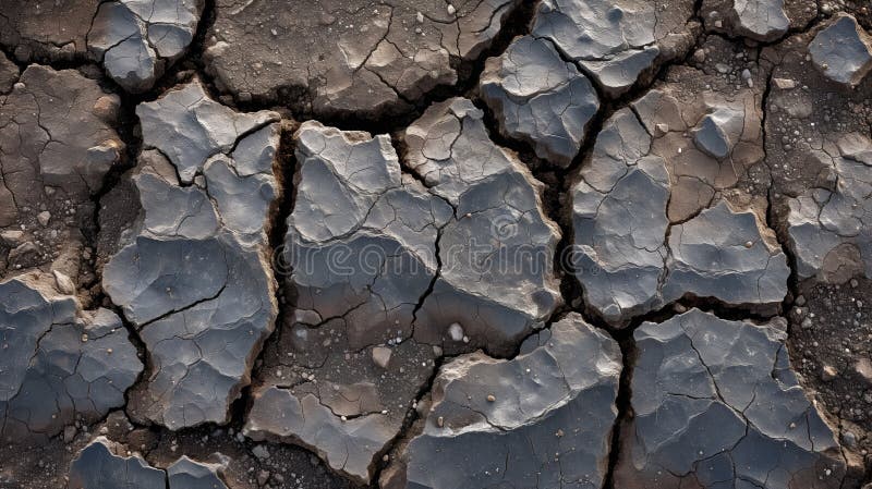 Dry Cracked Earth Texture in Close-up Stock Illustration - Illustration ...