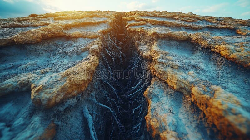 Dry Cracked Earth Texture with Deep Fissure, Erosion and Nature Concept ...