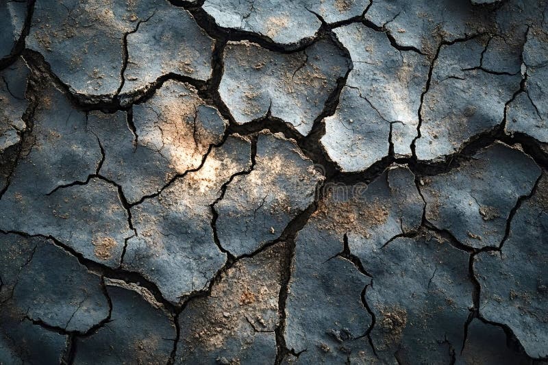 Dry Cracked Earth Texture Forming Abstract Patterns during Severe ...
