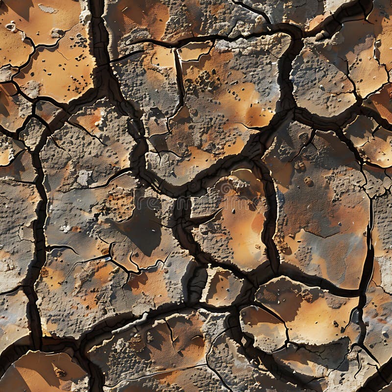 Dry, Cracked Ground Texture - Repeating Dirt Pattern Stock Illustration ...