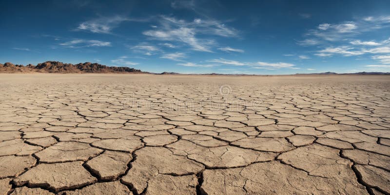Dry and Cracked Land from Natural Disaster Scene Stock Illustration ...