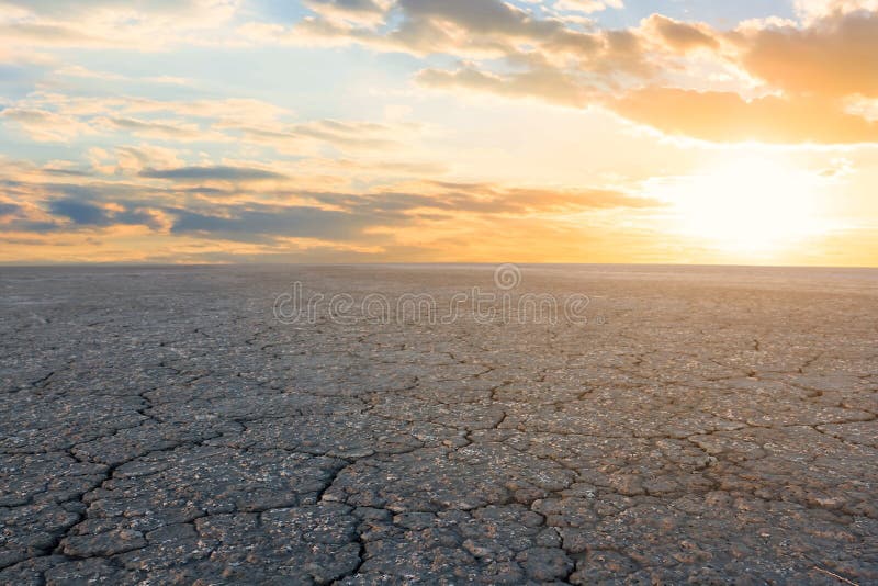 Dry Cracked Land at the Sunset Stock Image - Image of glow, panoramic ...