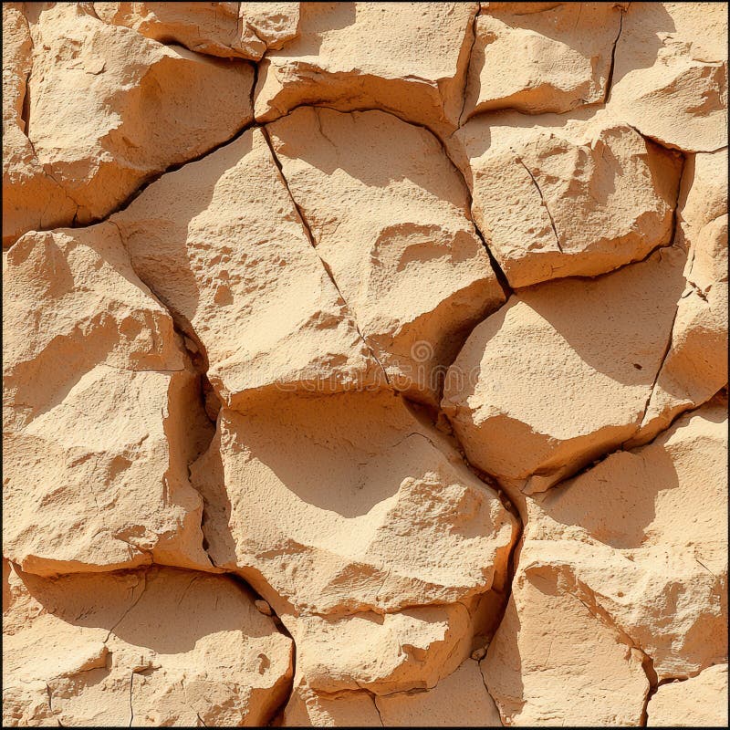Dry, Cracked Sandstone Texture with Warm Tones, Showcasing Natural ...