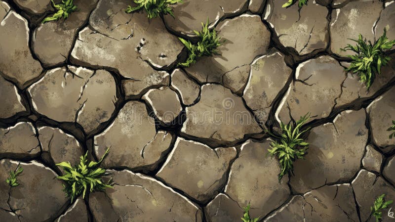 Dry Cracked Soil.Generative AI Illustration Stock Illustration ...