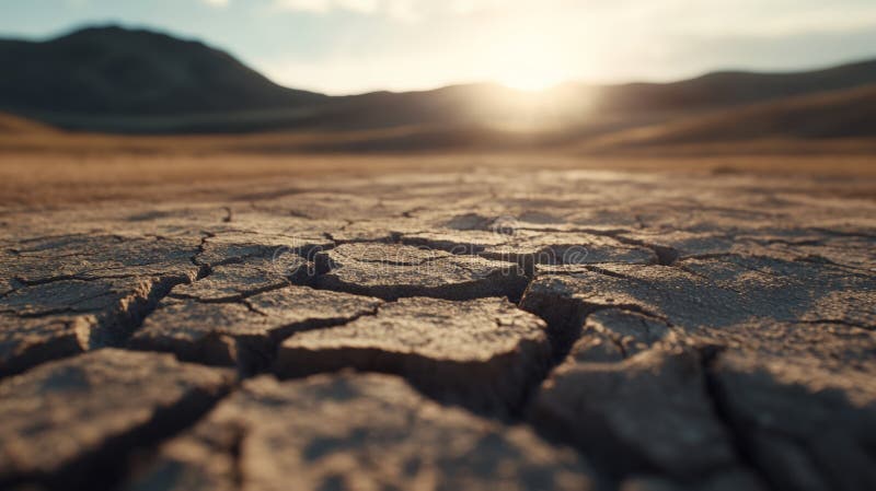 Dry Cracked Soil Sunset Creating Dramatic Landscape Stock Photos - Free ...