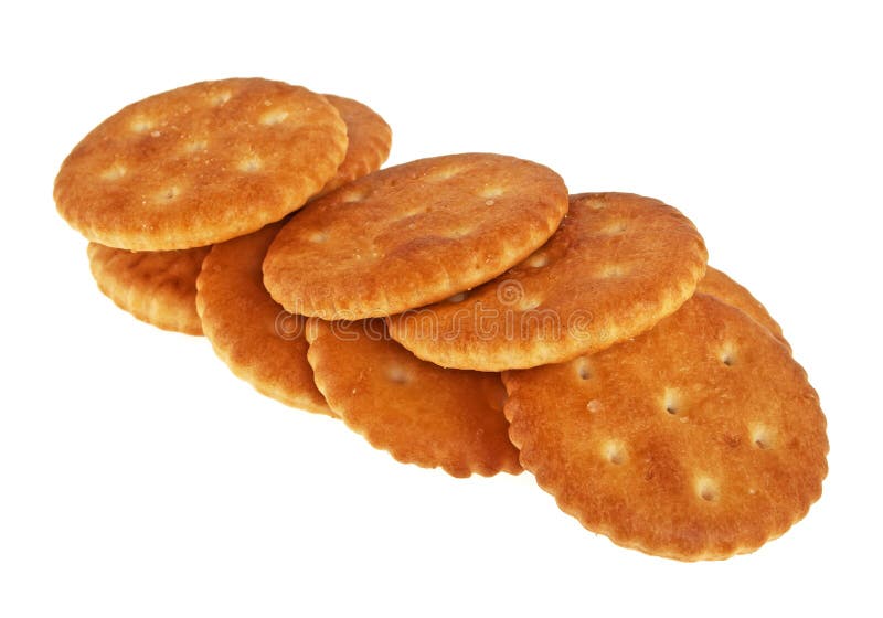 Round Cracker Isolated on White Background Stock Image - Image of salty ...