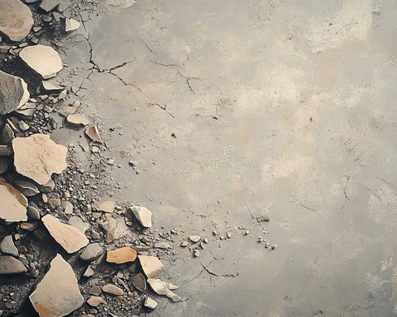 Dry Crumbling Pebbles in Desolate Composition with Dusty Background ...