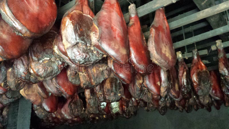 Dry-cured ham stock photo. Image of njegusi, drying, tradition - 96046512