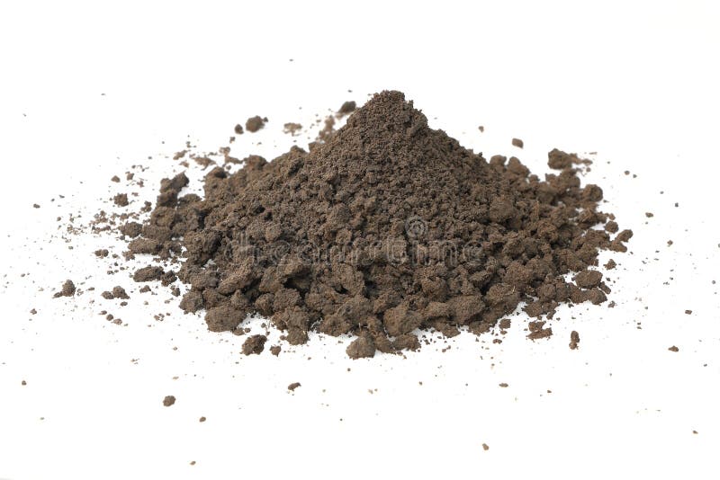 Dry Dark Soil Isolated on White Stock Image - Image of dirt, garden ...