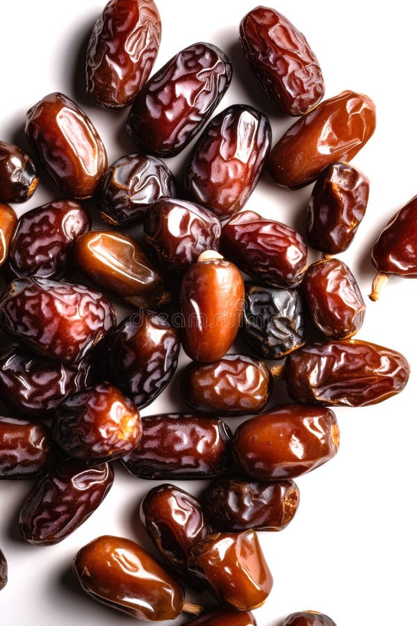 Dry Dates Isolated on White Background, Top View. Ai Generated Stock ...