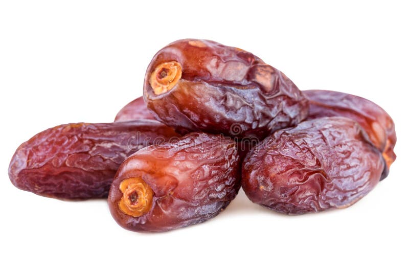 Dry Dates Isolated on White Stock Photo - Image of handful, fruits ...
