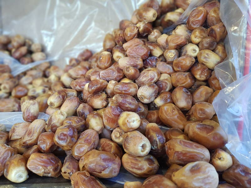 Dry Dates Kept for Sale in the Market Stock Photo - Image of dessert ...