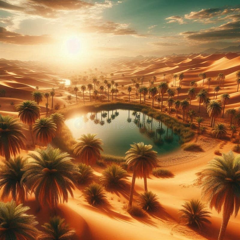 Mirage in a Hot and Sunny Desert, a Sailing Ship and the Sea in the ...