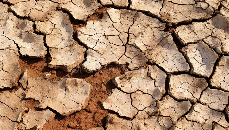 Dry Dirt and Mud Create a Broken, Eroded, and Damaged Landscape ...