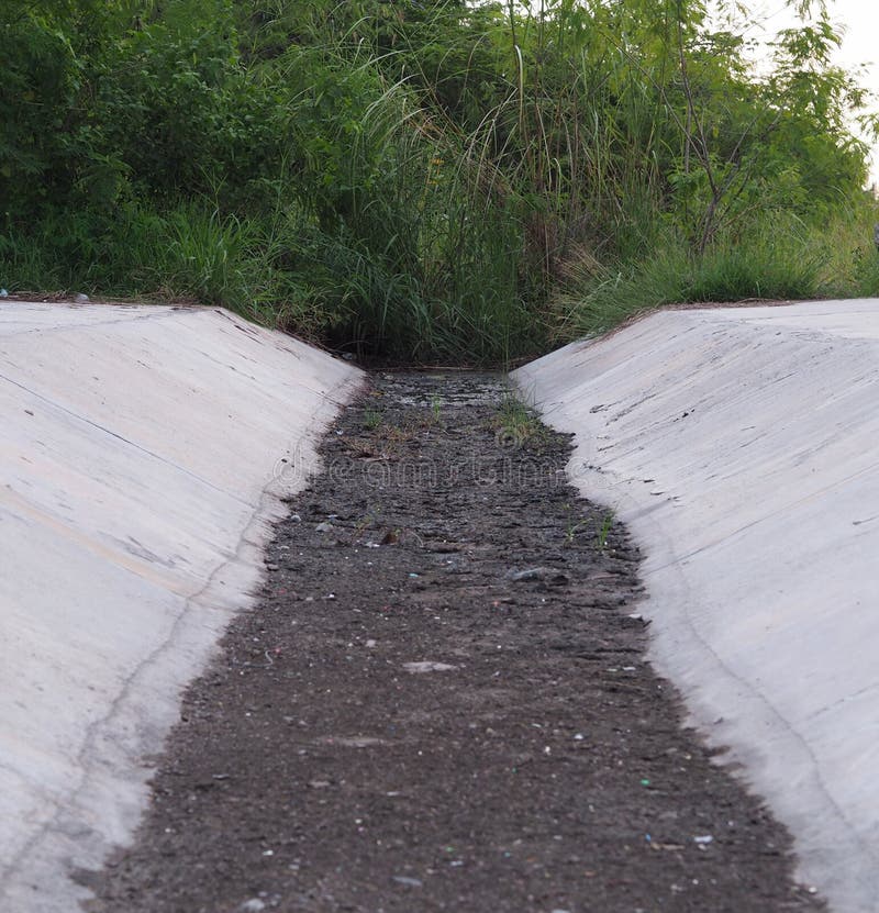 Dry Drainage Waterway with Black Soil Stock Image - Image of channel ...