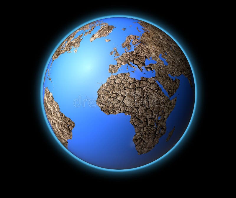 Global Drought Concept, Dry Planet Earth With A Water Tap. Stock Image ...