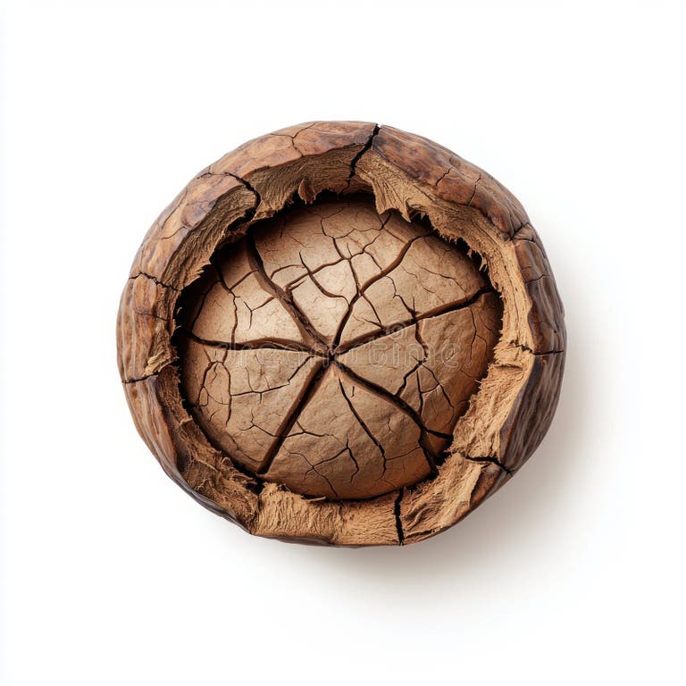 A Dry Earth Sphere Sits in a Cracked, Broken Outer Shell, Symbolizing ...