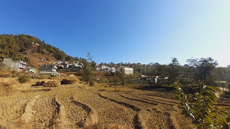 Dry and Empty Rice Fields in Nepal Stock Photo - Image of nepal ...