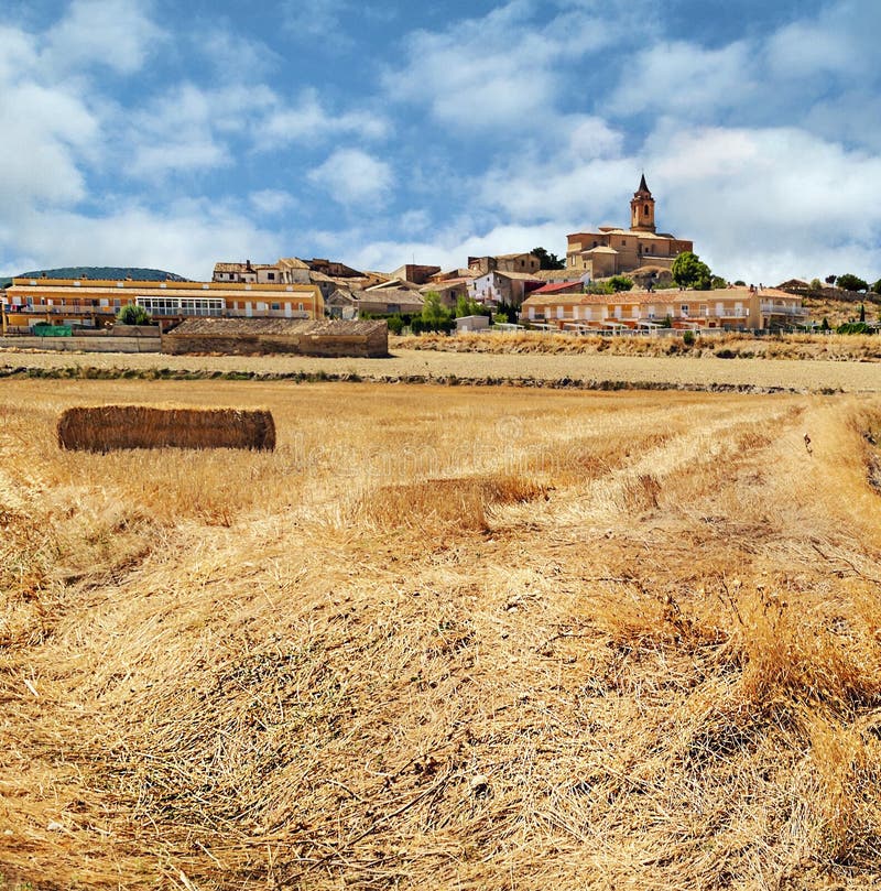 Dry fields in Aragon stock photo. Image of desert, aragon - 183868908