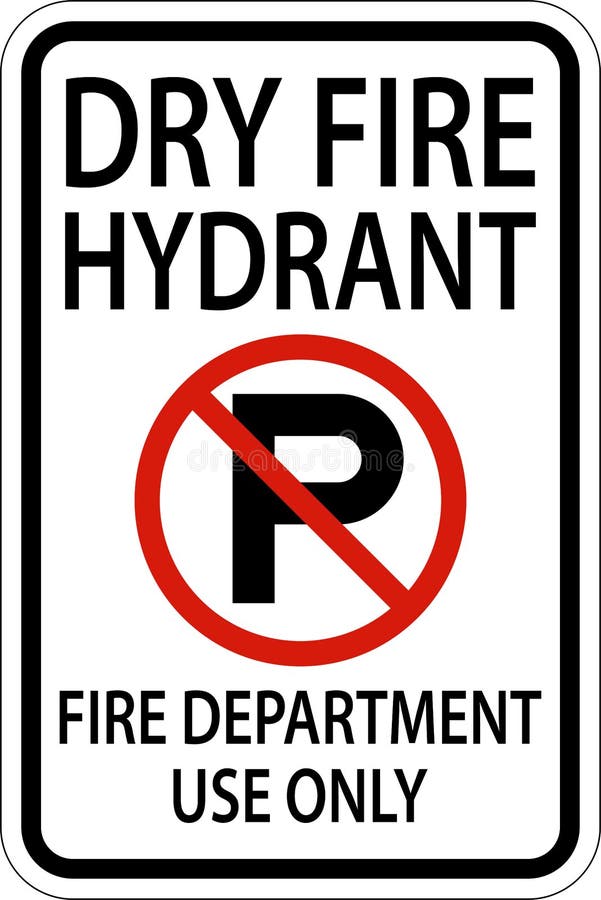 Dry Fire Hydrant Sign on White Background Stock Vector - Illustration ...