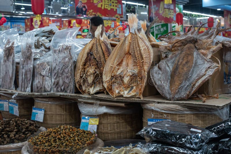 Dry fish in asian store editorial image. Image of foods - 175529255