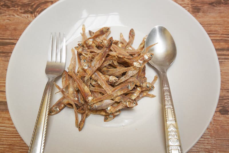 Dry fish on dish stock photo. Image of home, timber - 104000040